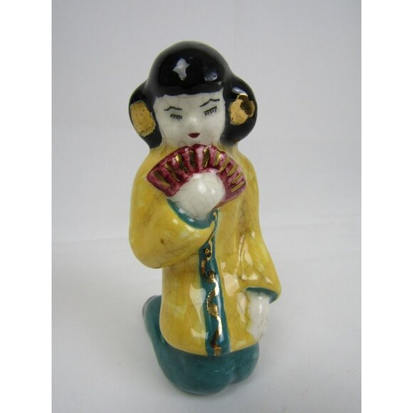 Accents | Vtg Japanese Geisha Girl Ceramic Doll Figurine Holding Fan 35 ...